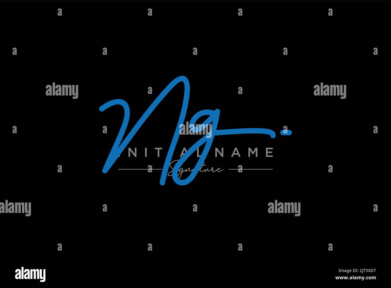 NG signature logo template vector. Hand drawn Calligraphy lettering ...
