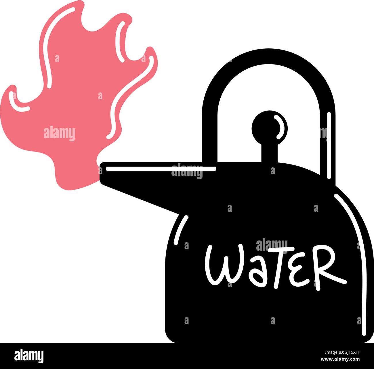 water lettering in teapot kitchen utensil Stock Vector Image & Art - Alamy