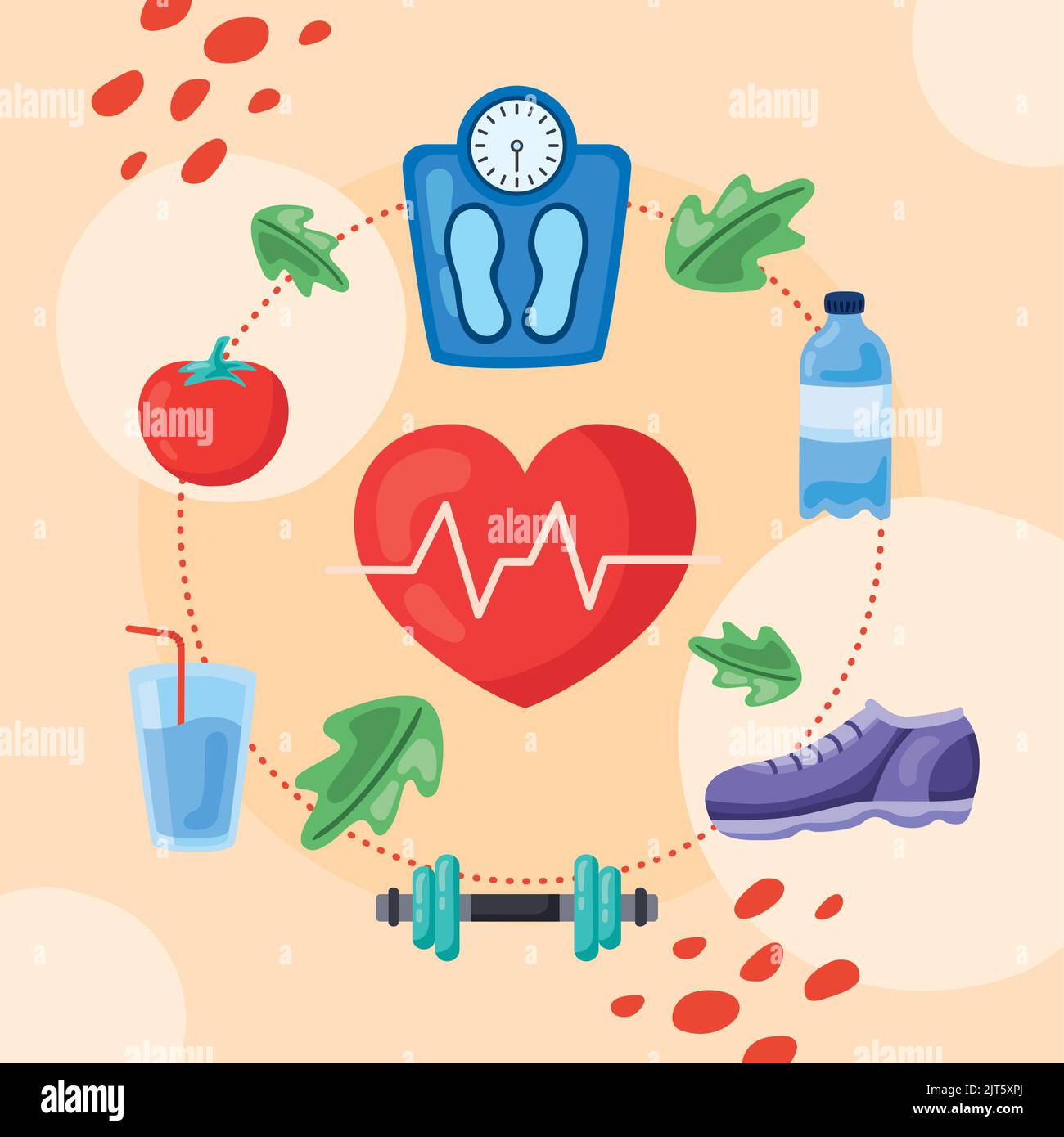healthy lifestyle icons around heart cardio Stock Vector Image & Art - Alamy