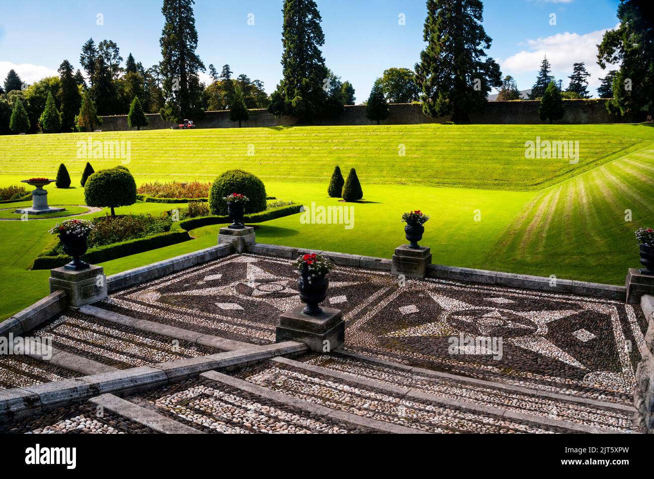 Formal stairway mariners compass at Powerscourt Gardens in County ...