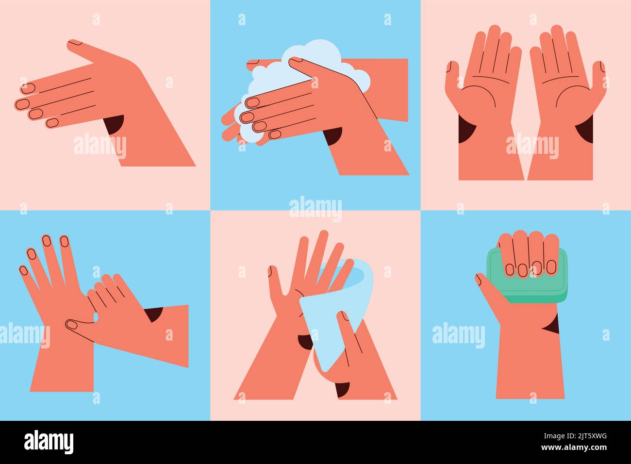 Handwashing steps hi-res stock photography and images - Alamy