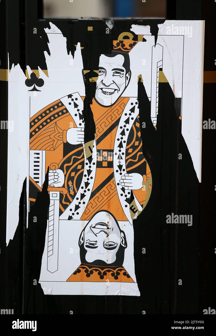 Poster of former Wolverhampton Wanderers player Steve Bull on a playing ...