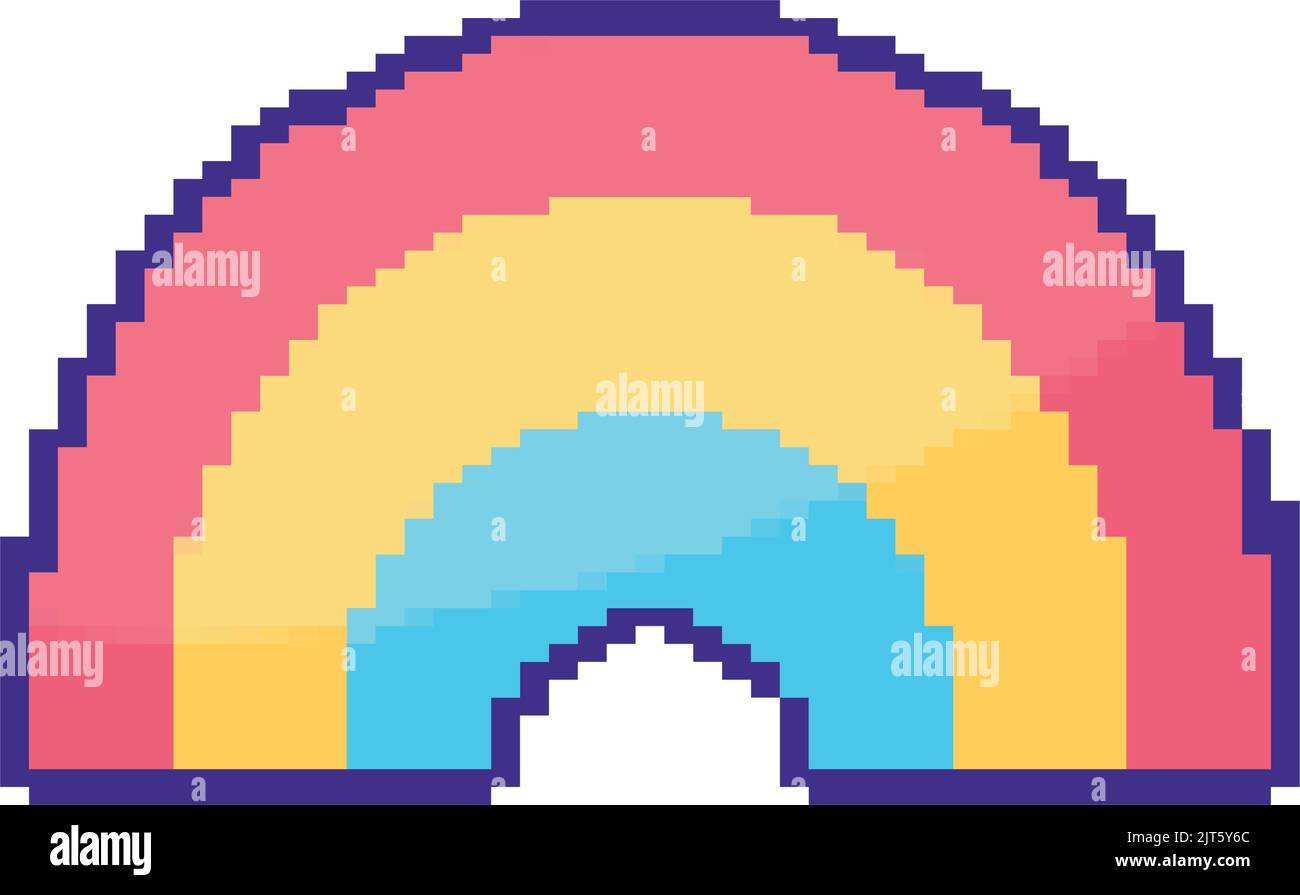 rainbow pixel art style icon Stock Vector Image & Art - Alamy