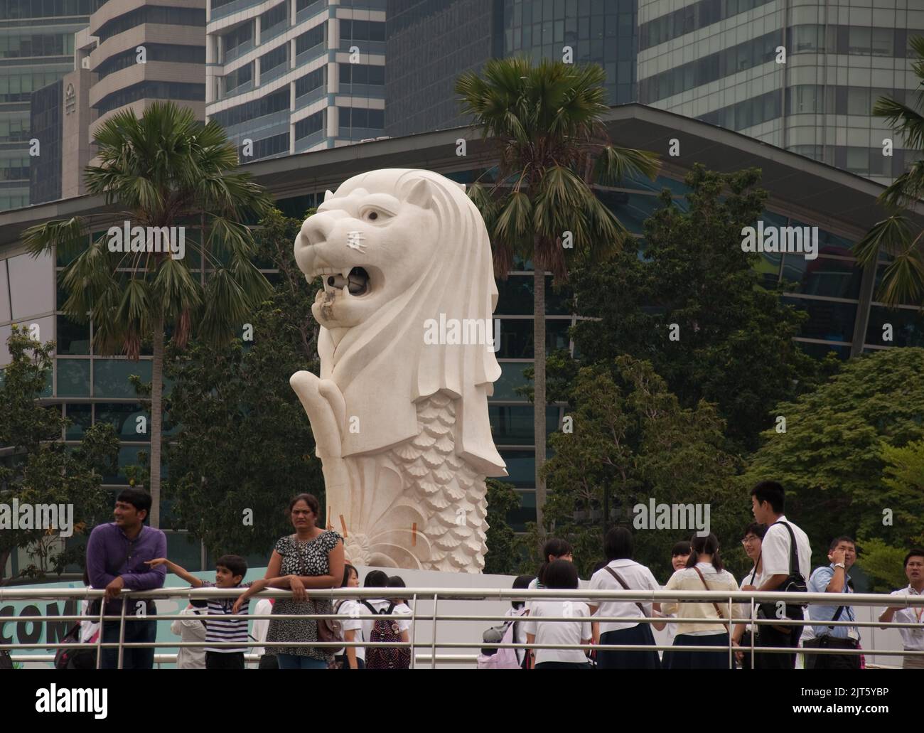 The Merlion, Singapore River, Singapore. Half-lion and half fish, the ...