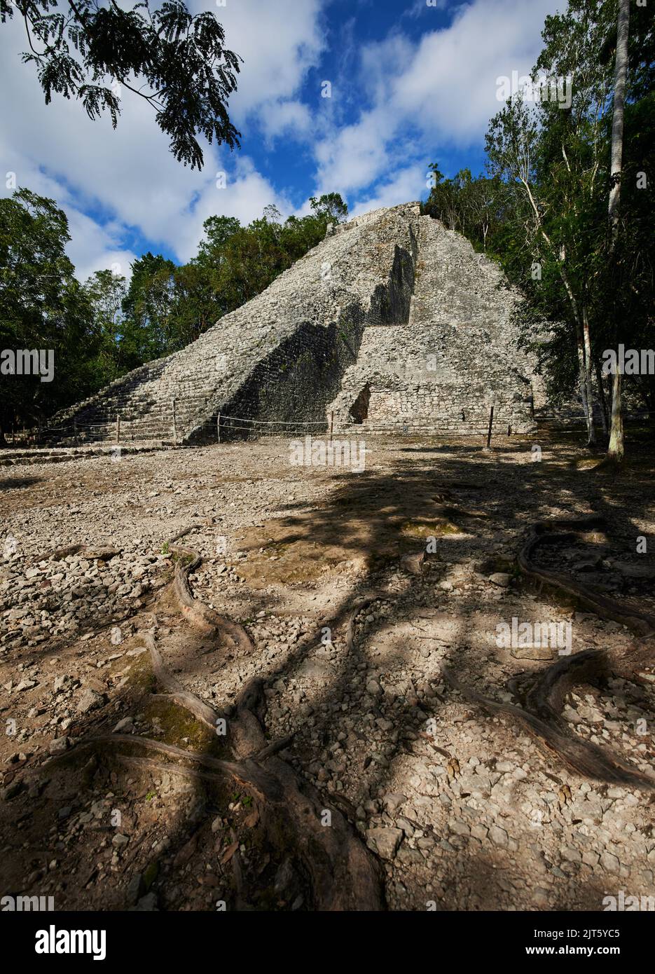 The exterior shot of Tulum Archaeological in Quintana Roo, Mexico with ...