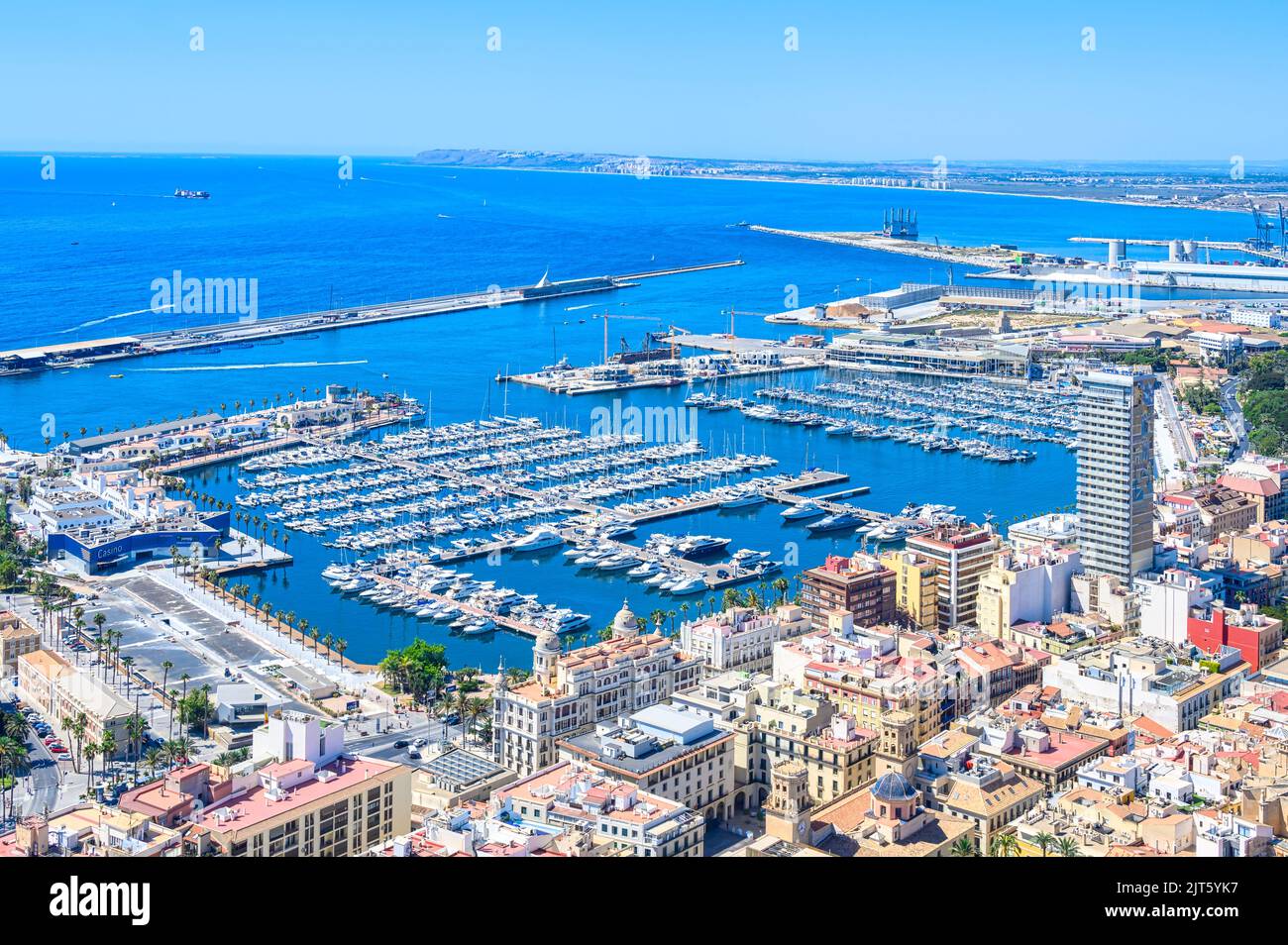A marina with yachts. The capital of the Spanish province is a famous ...