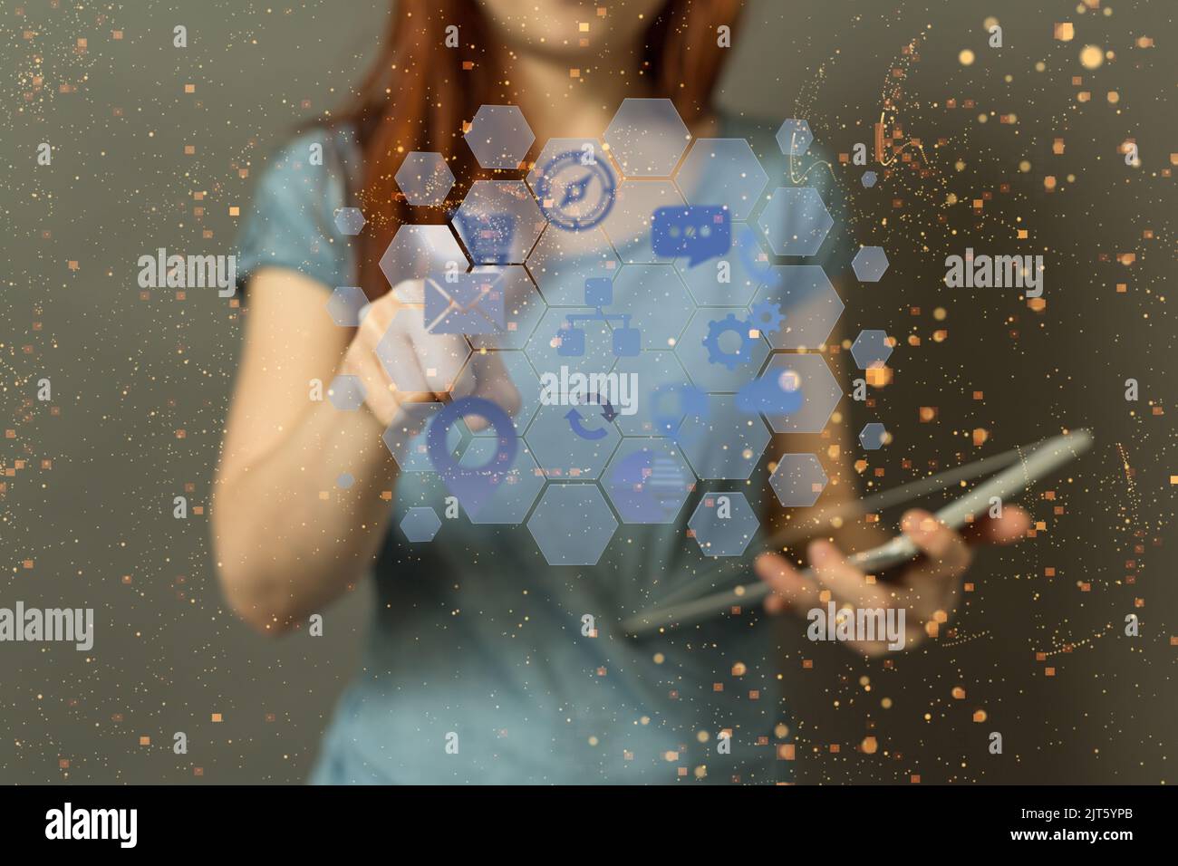 A 3D rendered neural network hovering in man's hand Stock Photo - Alamy