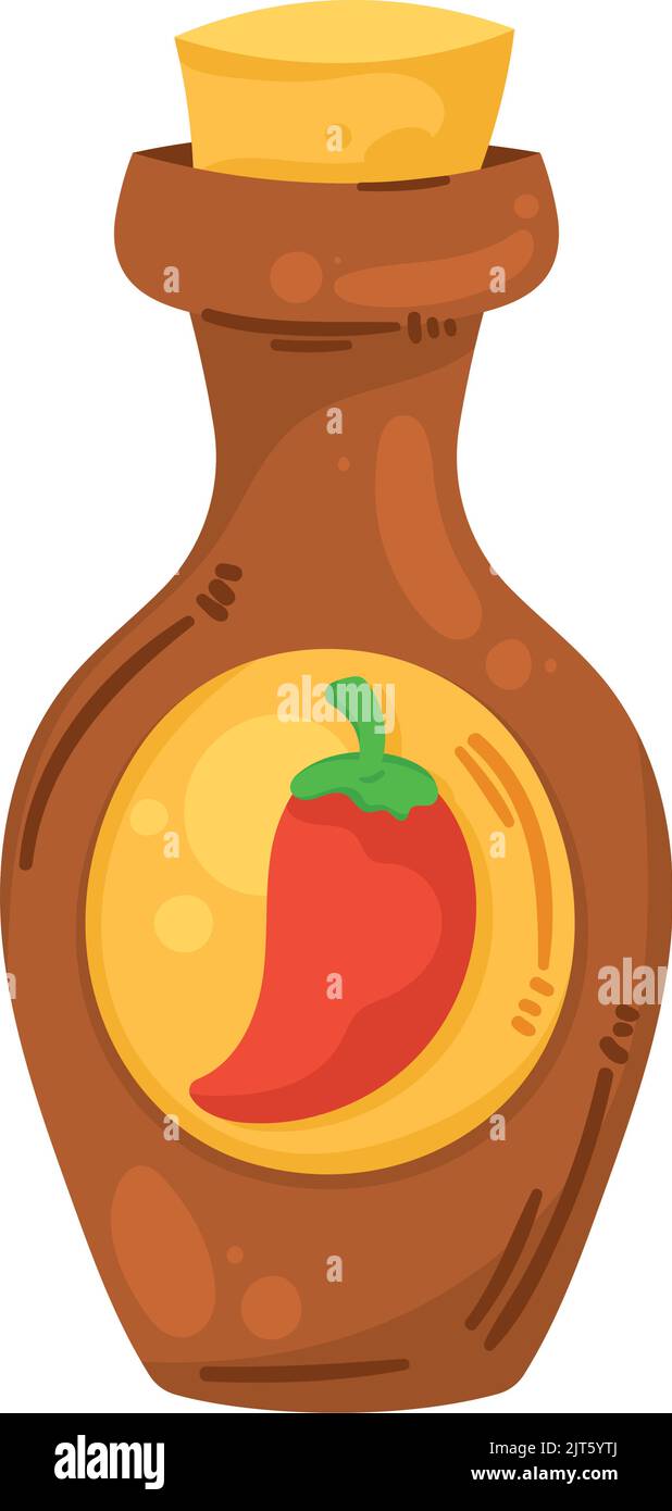 chili pepper sauce bottle product Stock Vector Image & Art - Alamy