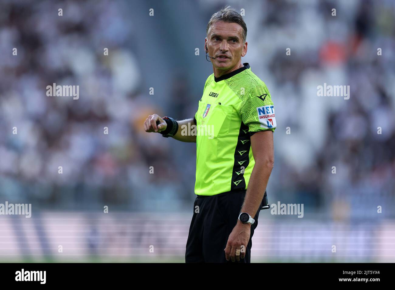 Massimiliano Irrati , official referee, looks on during the Serie A ...