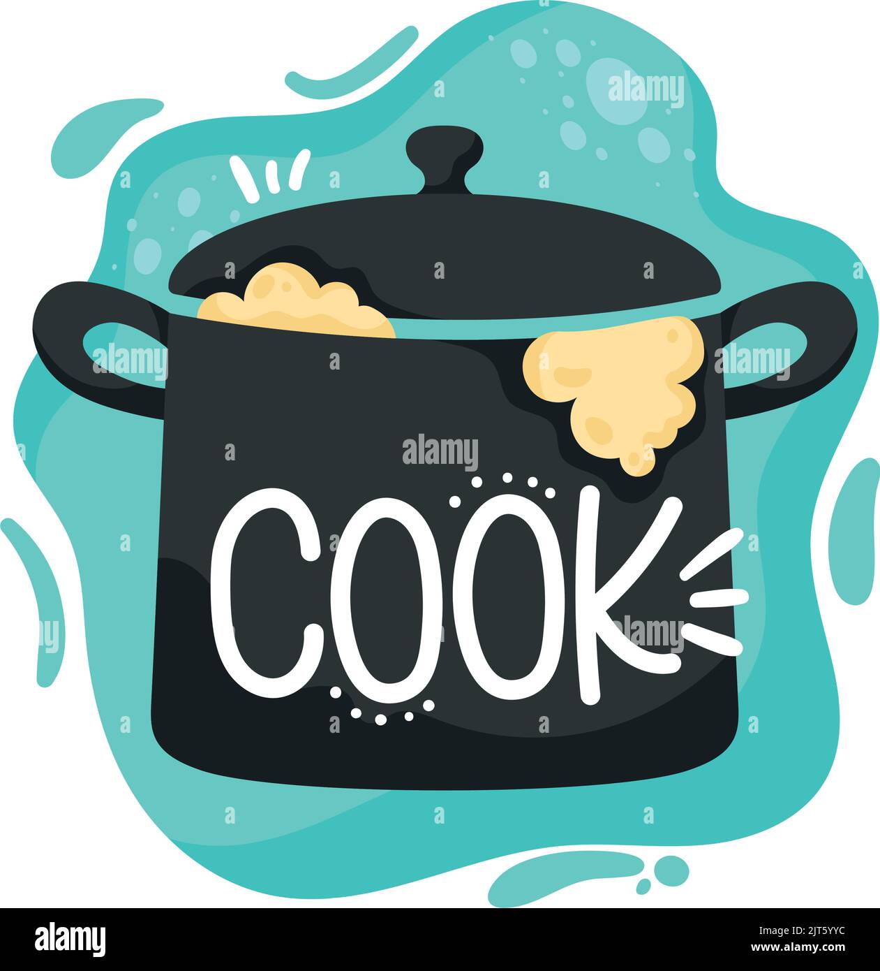 cook lettering in pot poster Stock Vector Image & Art - Alamy