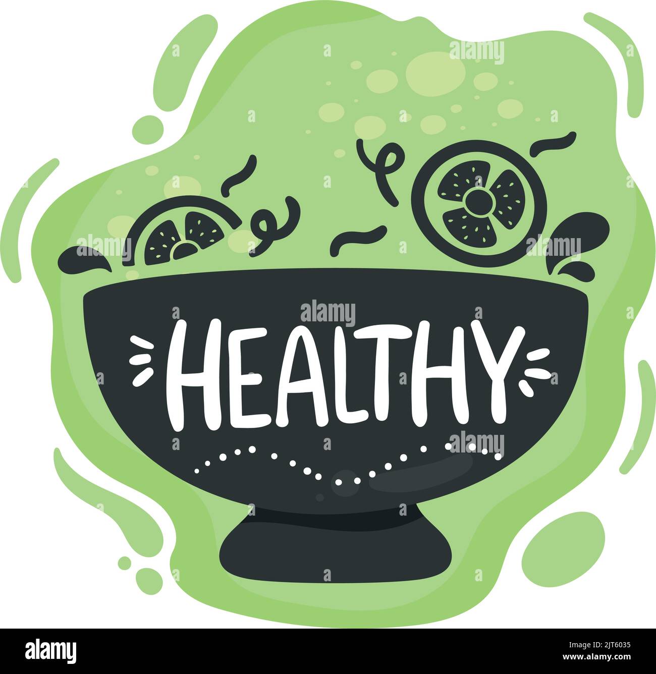healthy lettering in bowl poster Stock Vector Image & Art - Alamy