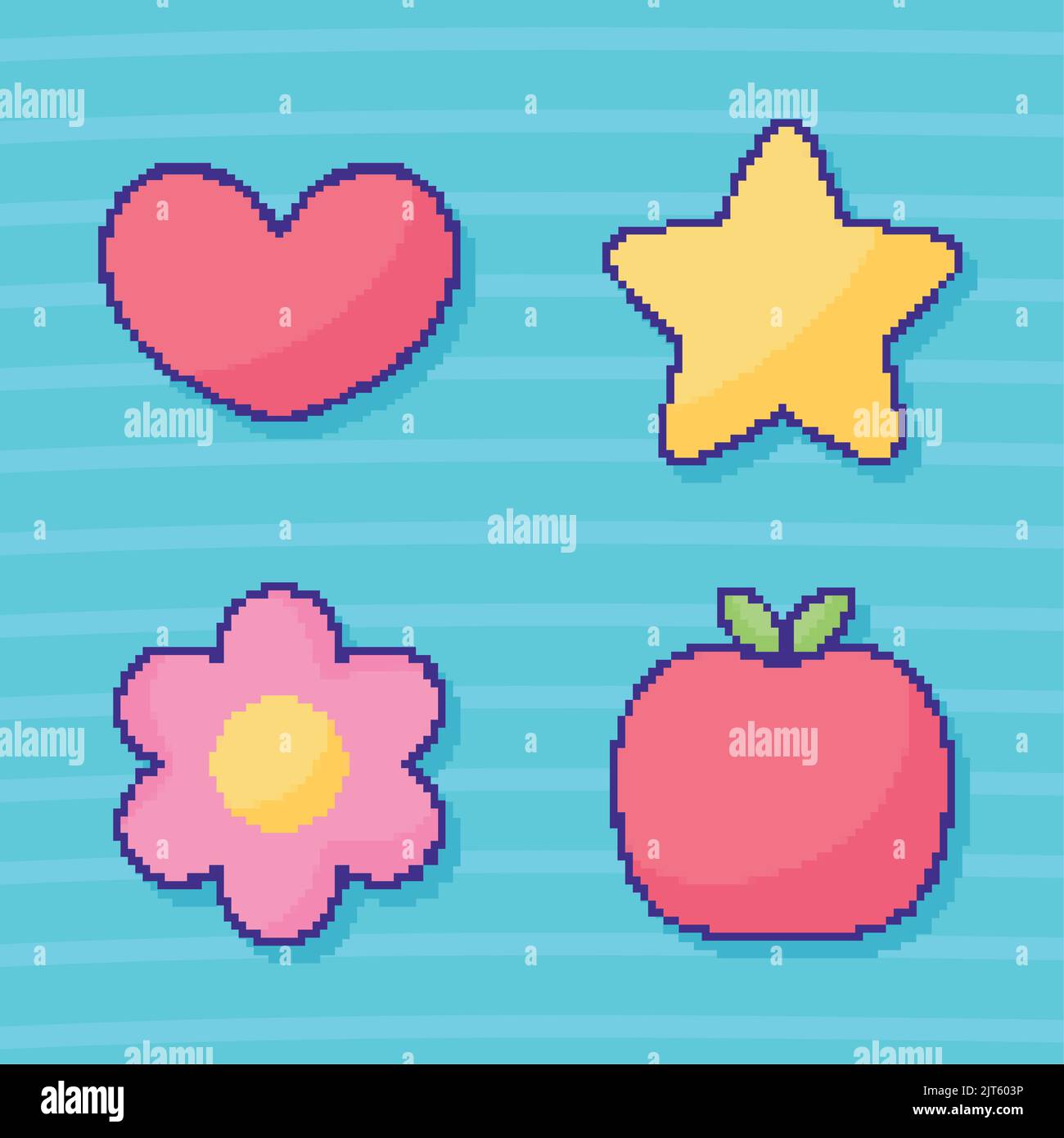 four pixel art set icons Stock Vector Image & Art - Alamy