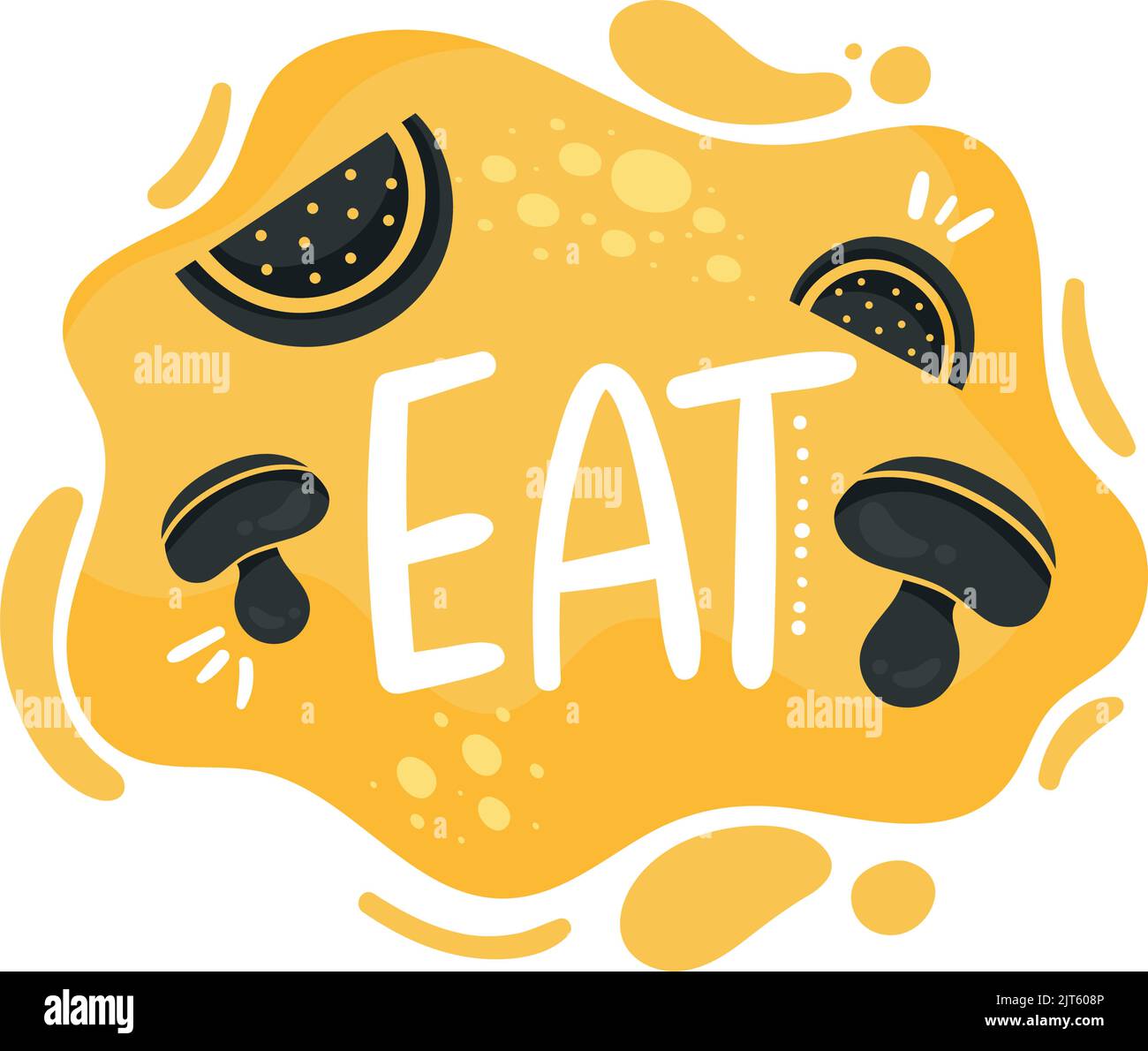 eat lettering with food poster Stock Vector Image & Art - Alamy