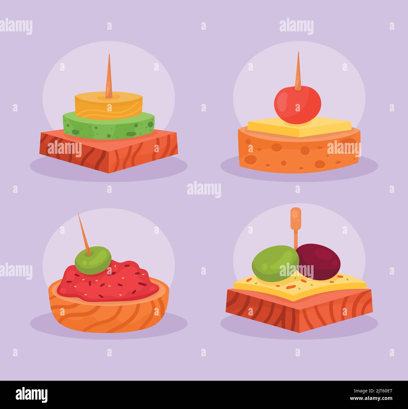 Sticks canapes Stock Vector Images - Alamy