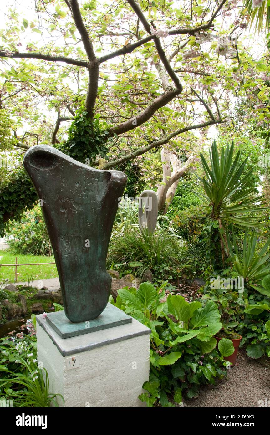 Barbara Hepworth Museum, St Ives Cornwall, UK - garden with sculptures ...