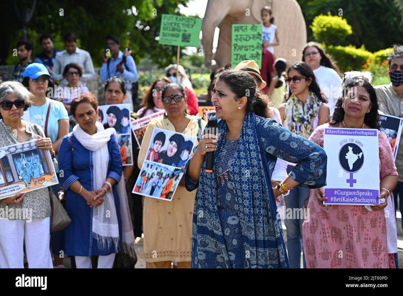Gurgaon residents protest against the release of rape accused of Bilkis ...