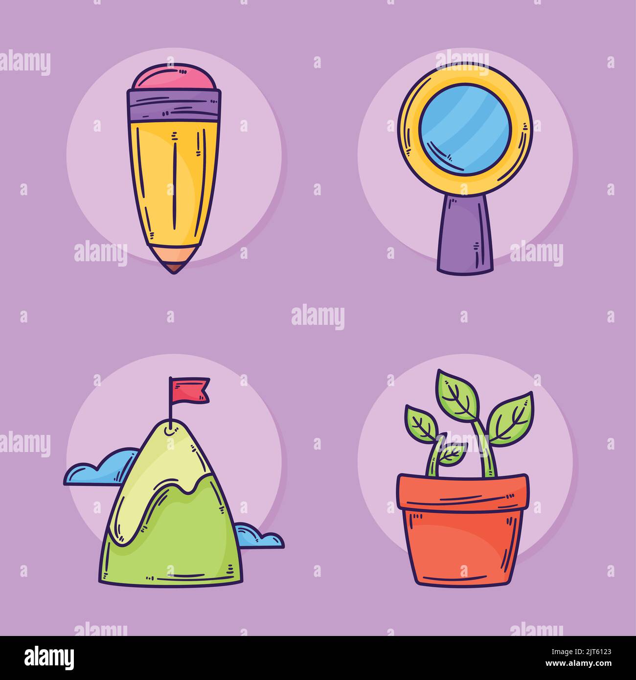start up set four icons Stock Vector Image & Art - Alamy