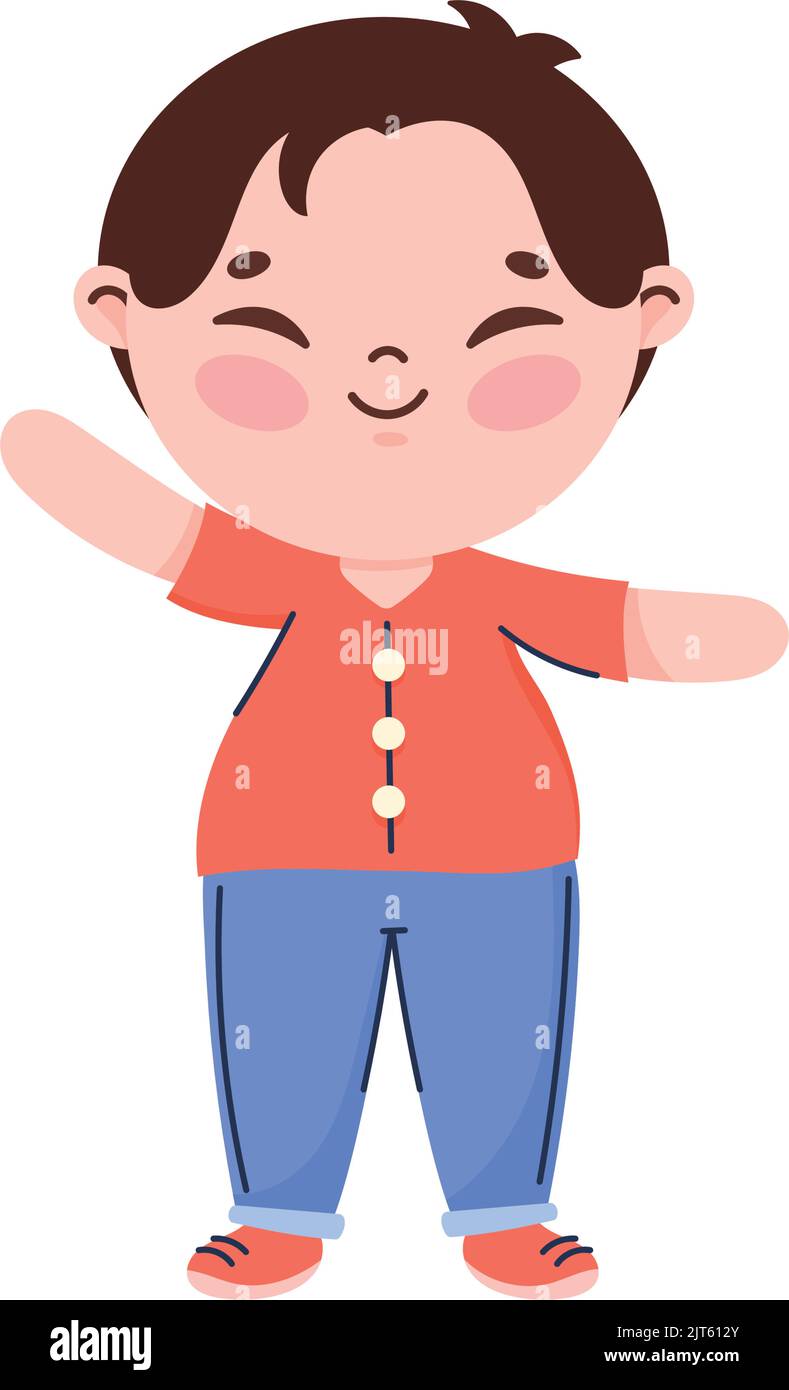 korean boy smiling comic character Stock Vector Image & Art - Alamy