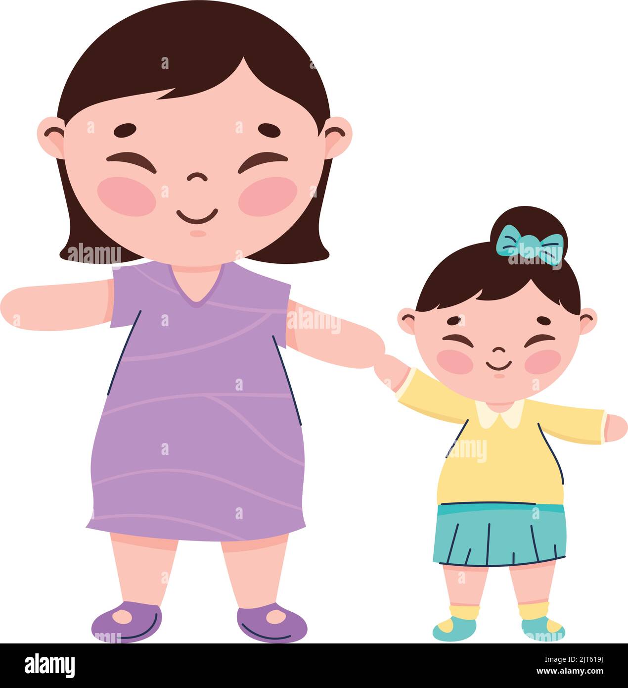 Korean mother and daughter Stock Vector Images - Alamy