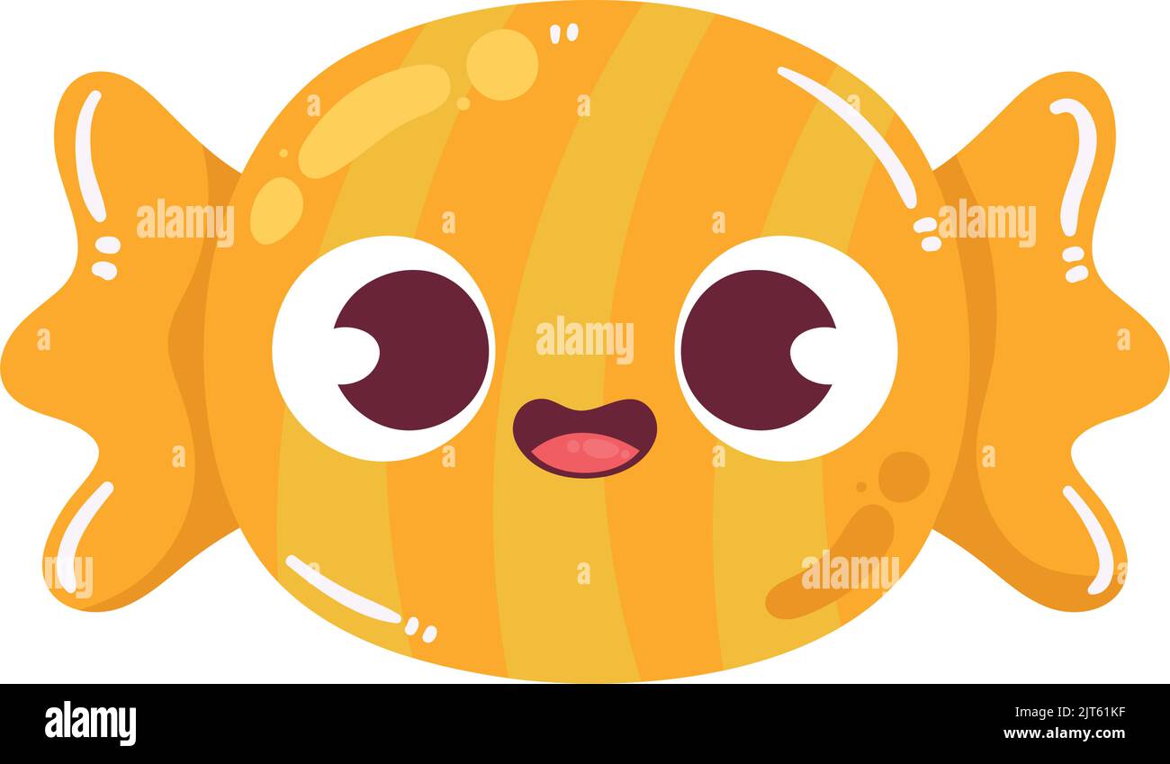 halloween yellow candy kawaii character Stock Vector Image & Art - Alamy