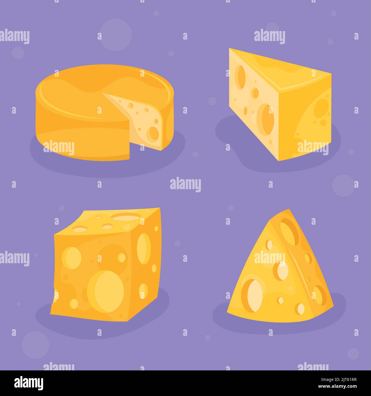 four cheeses types set icons Stock Vector Image & Art - Alamy