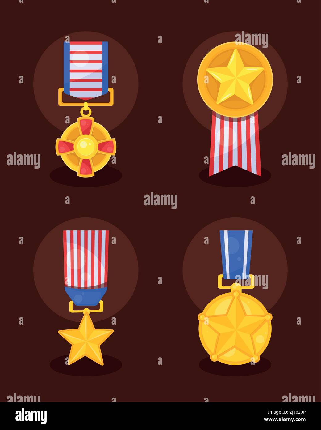 four usa veterans set medals Stock Vector Image & Art - Alamy