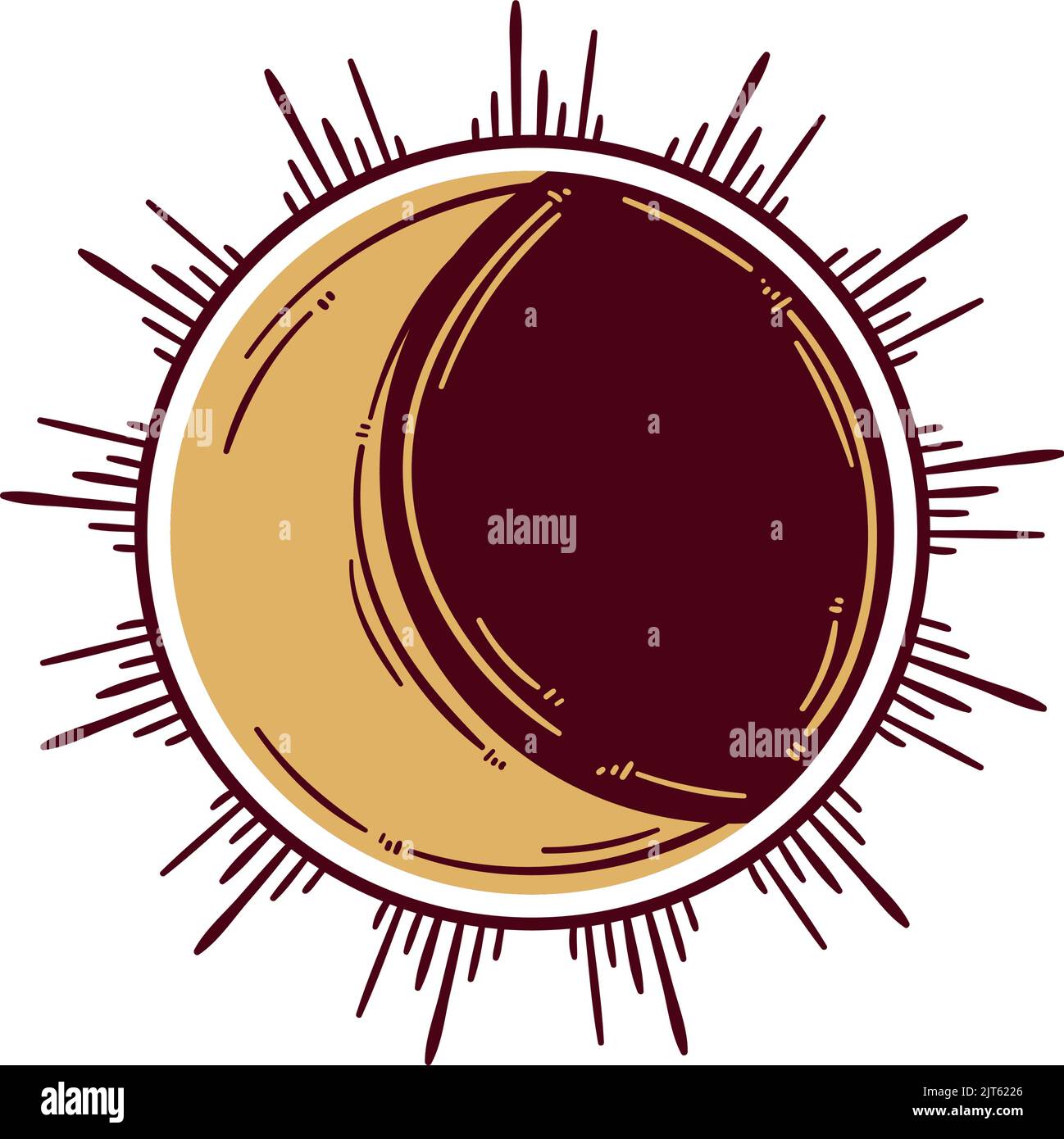 sun and crescent moon astrology icon Stock Vector Image & Art - Alamy