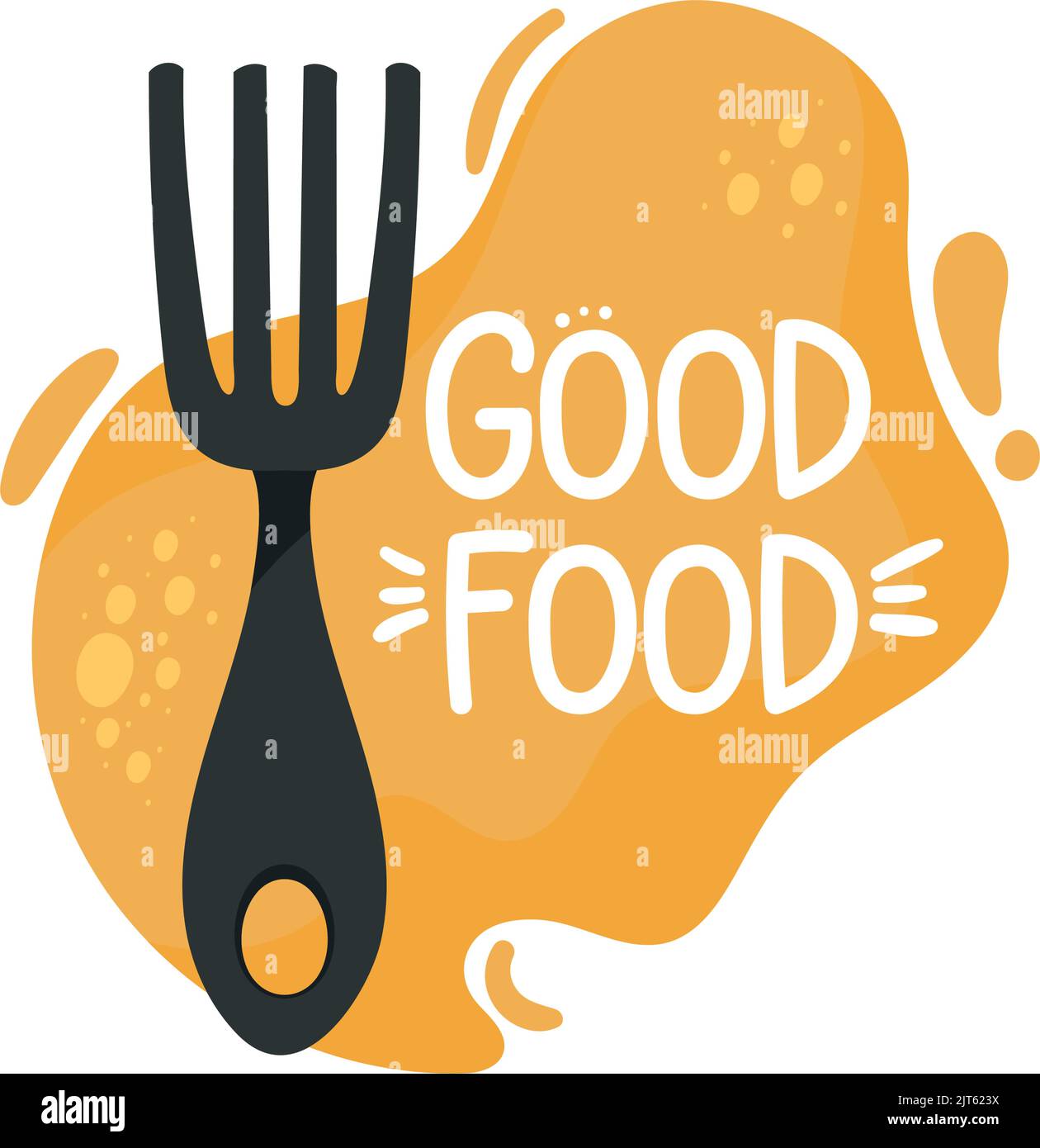 good food lettering with fork poster Stock Vector Image & Art - Alamy