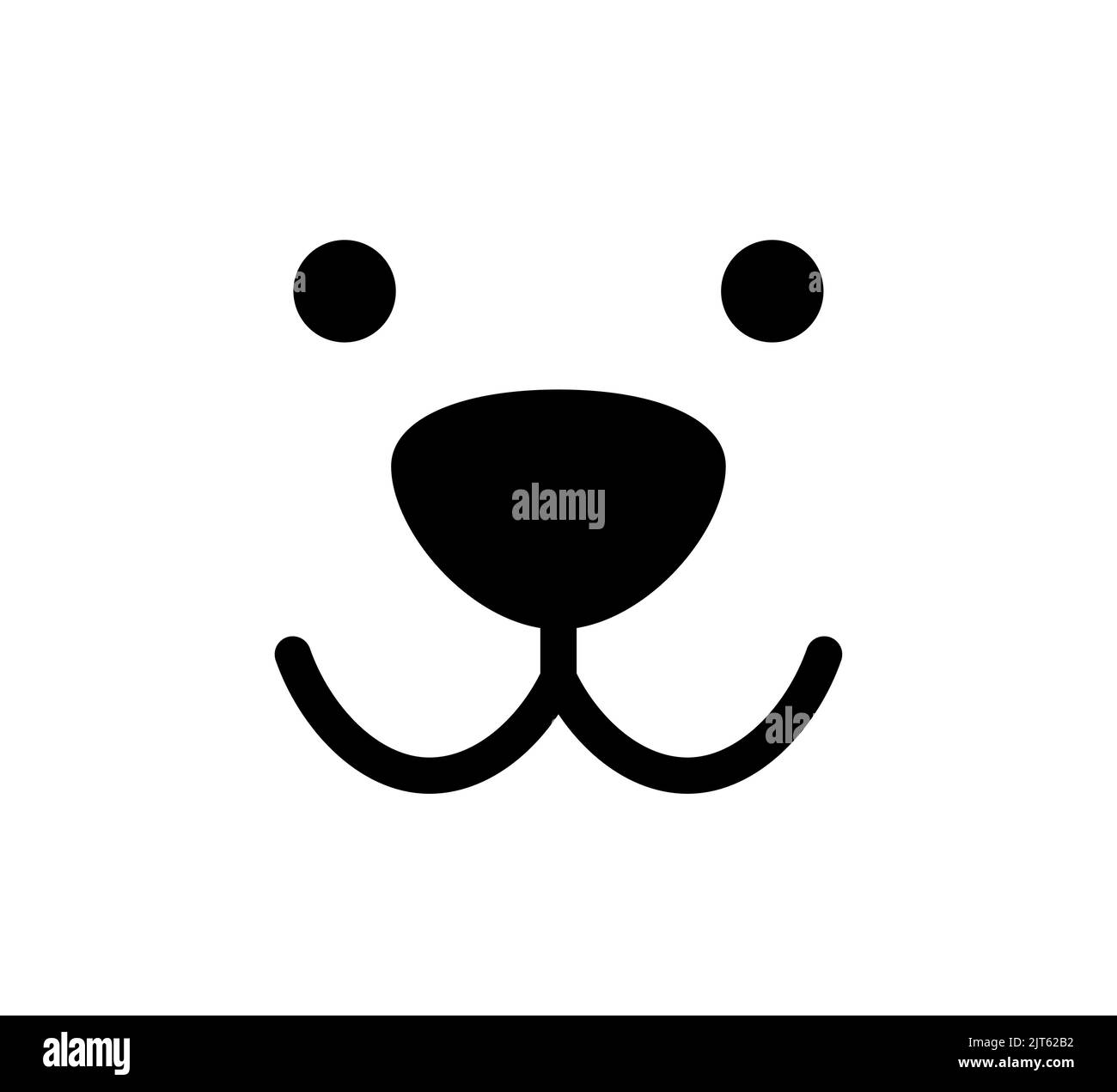 Dog face icon. Dog eyes, mouth and nose. Happy smile cat face. Icon for ...