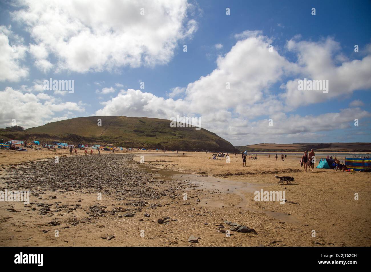 Daymer Bay, Cornwall, England, August 25th, 2022 People enjoying the ...