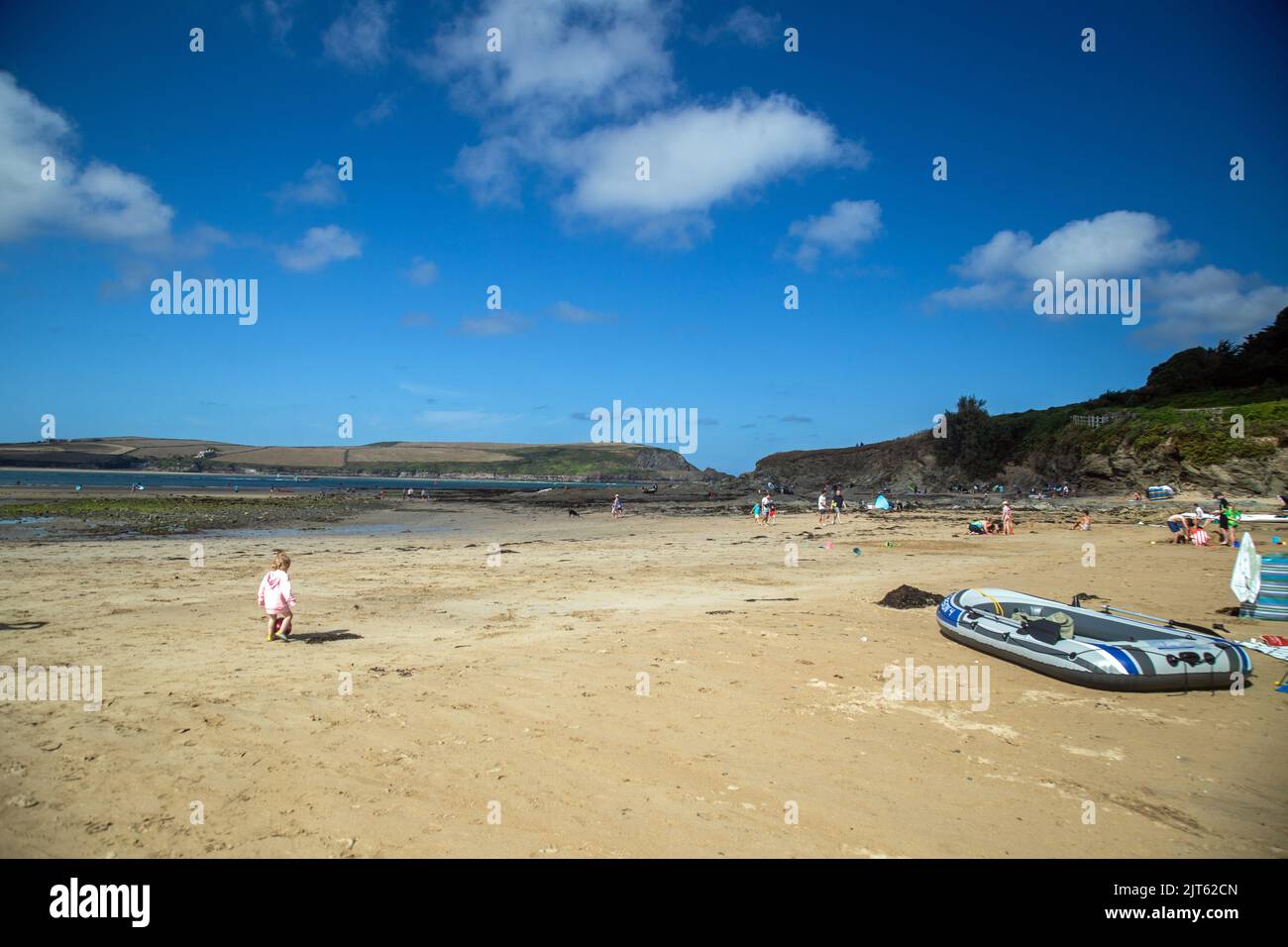 Daymer Bay, Cornwall, England, August 25th, 2022 People enjoying the ...