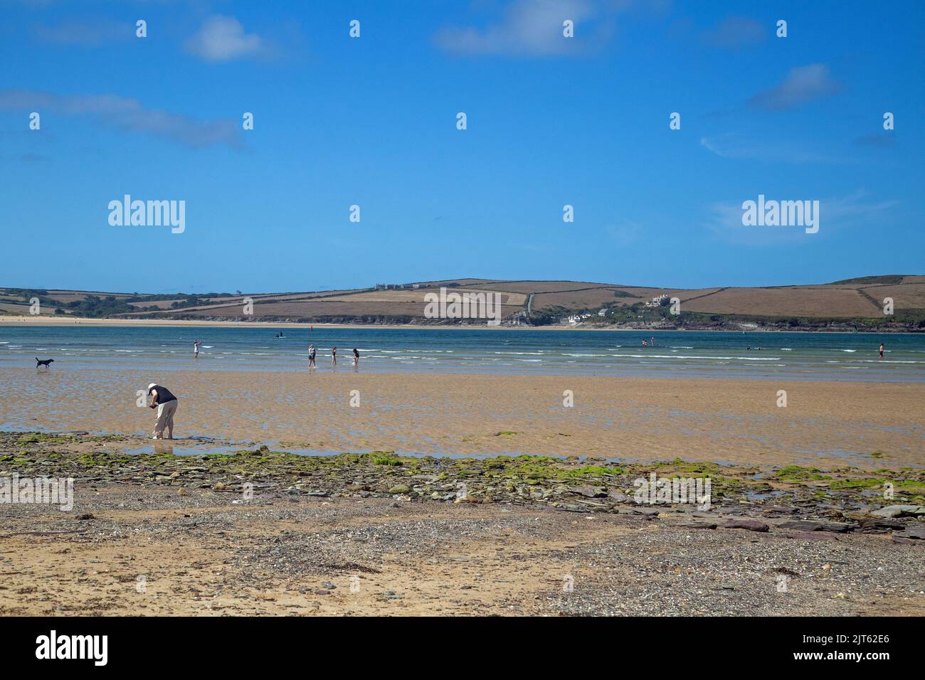 Daymer Bay, Cornwall, England, August 25th, 2022 People enjoying the ...