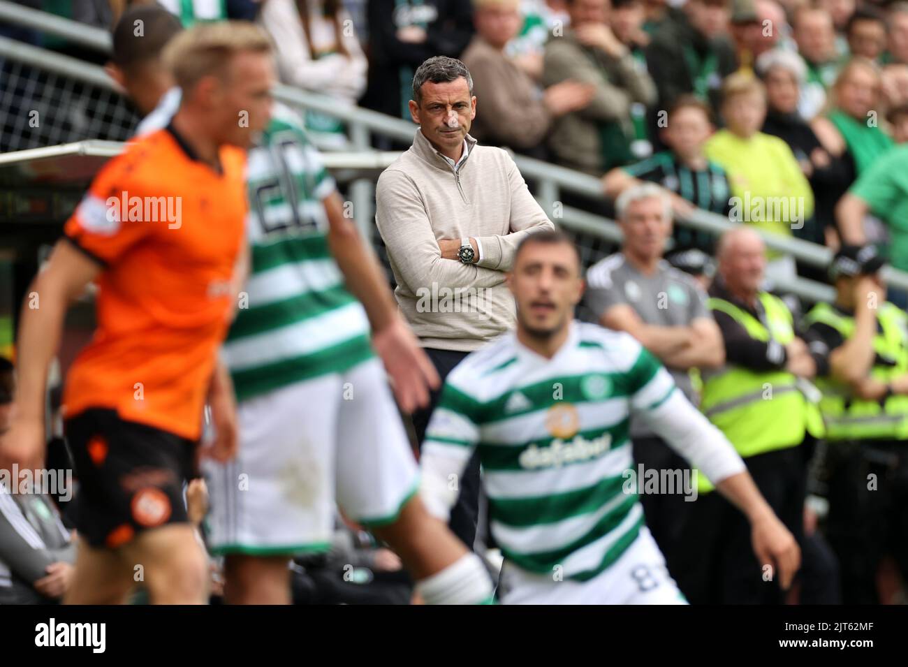 Dundee United manager Jack Ross on the touchline during the cinch ...