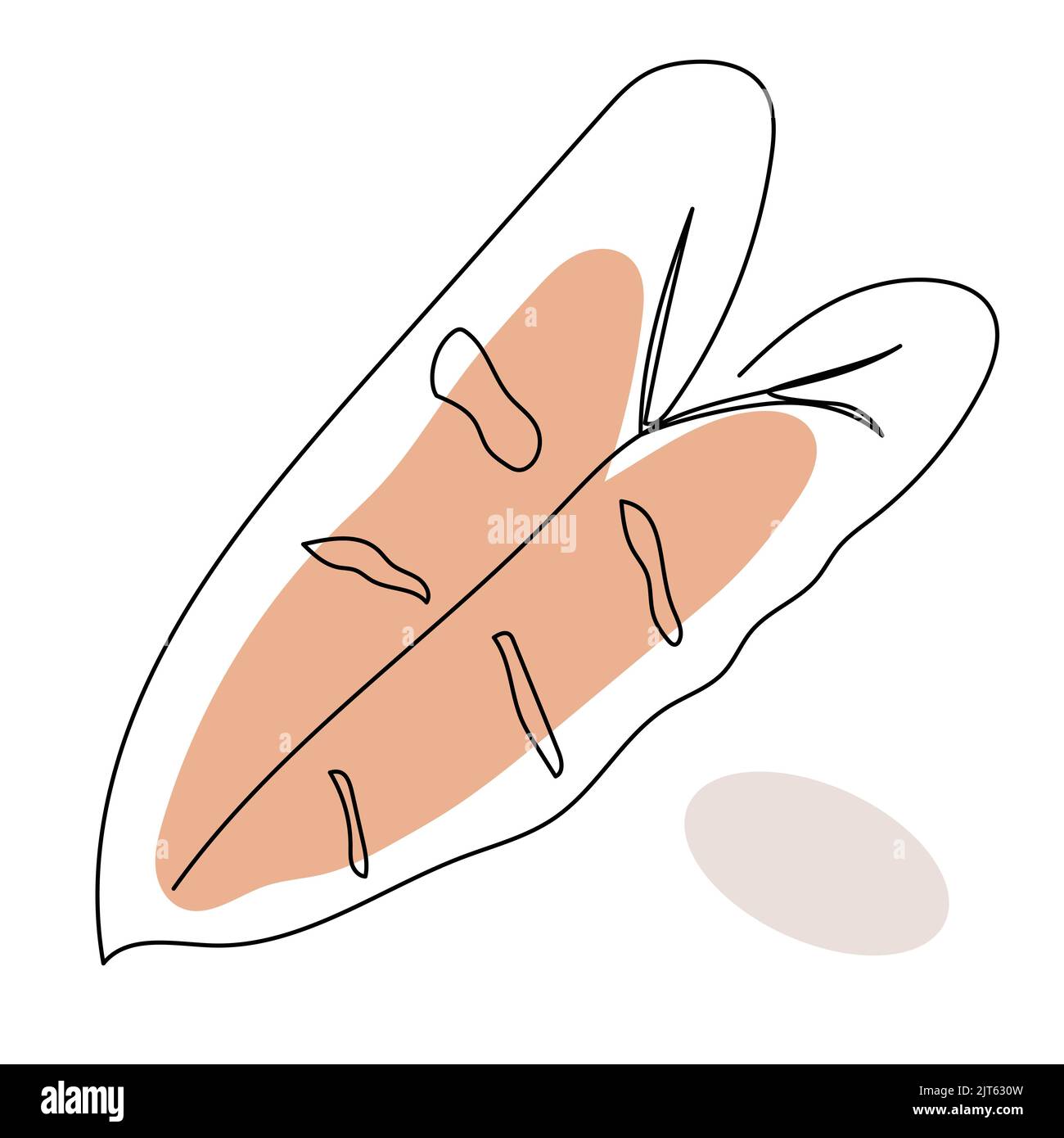 Plant leaves line art. Contour drawing. Minimalism art Stock Vector ...