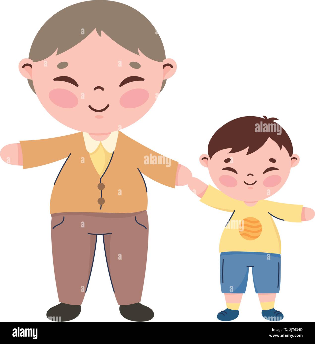 korean dad and boy characters Stock Vector Image & Art - Alamy