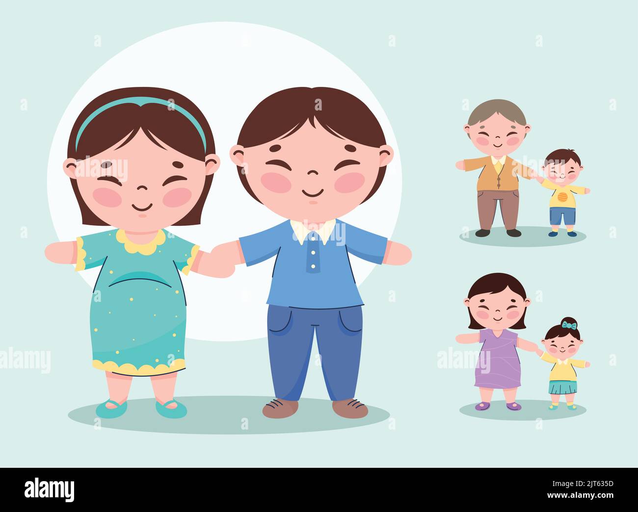 six korean family members characters Stock Vector Image & Art - Alamy