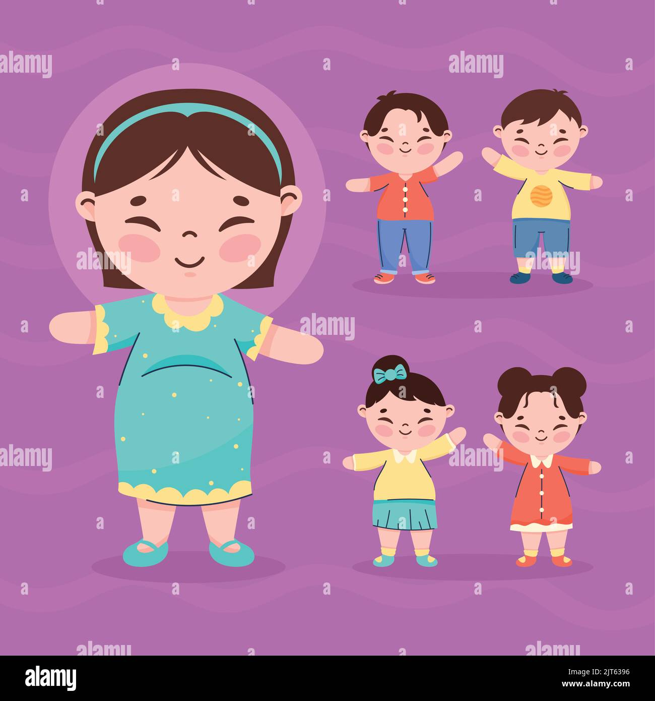 five korean family members characters Stock Vector Image & Art - Alamy