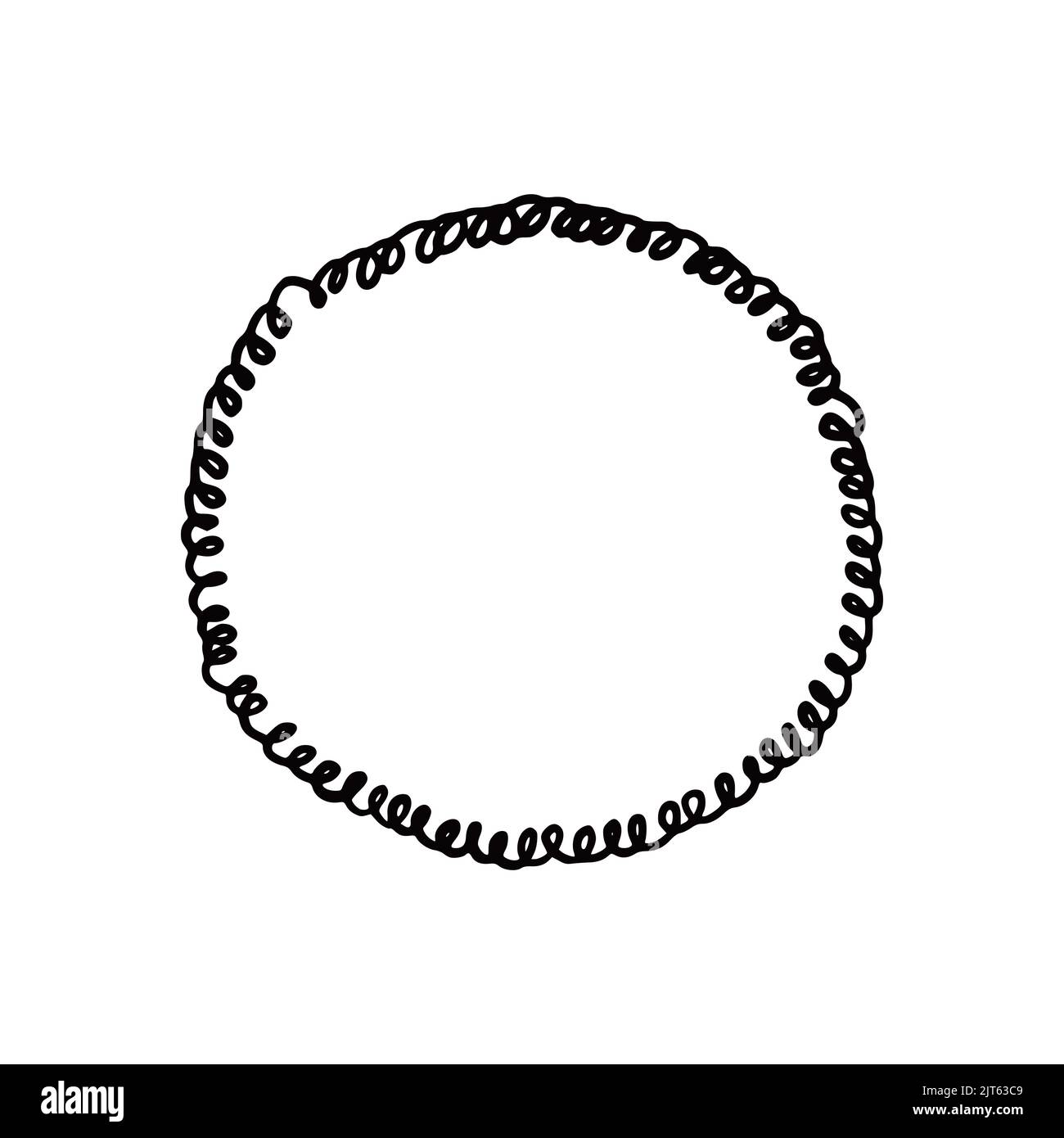 Hand drawn circle line badge. Rustic, grunge style circle badge for ...