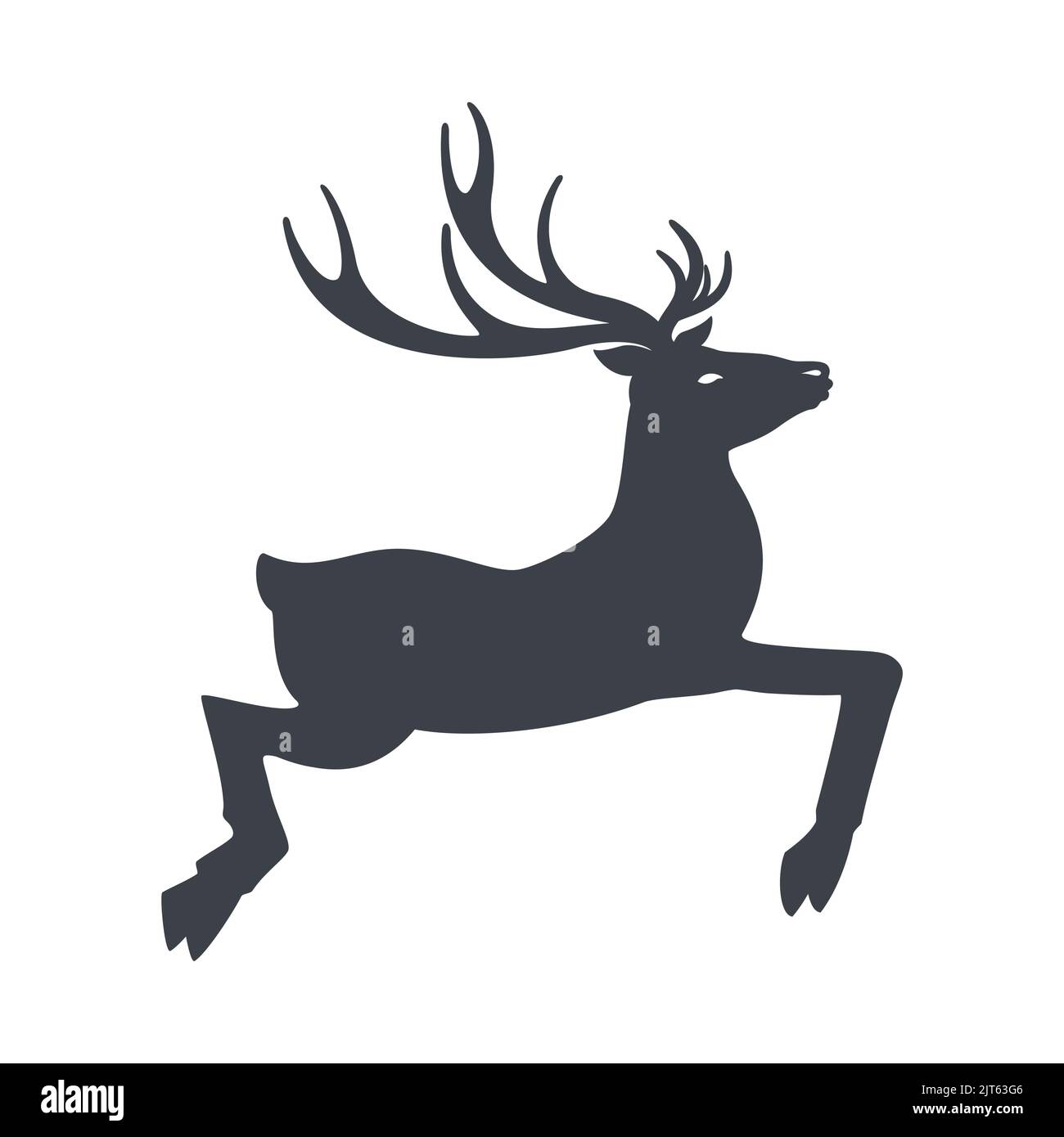 Deer vector icon - winter jumping deer wildlife black icon vector eps ...