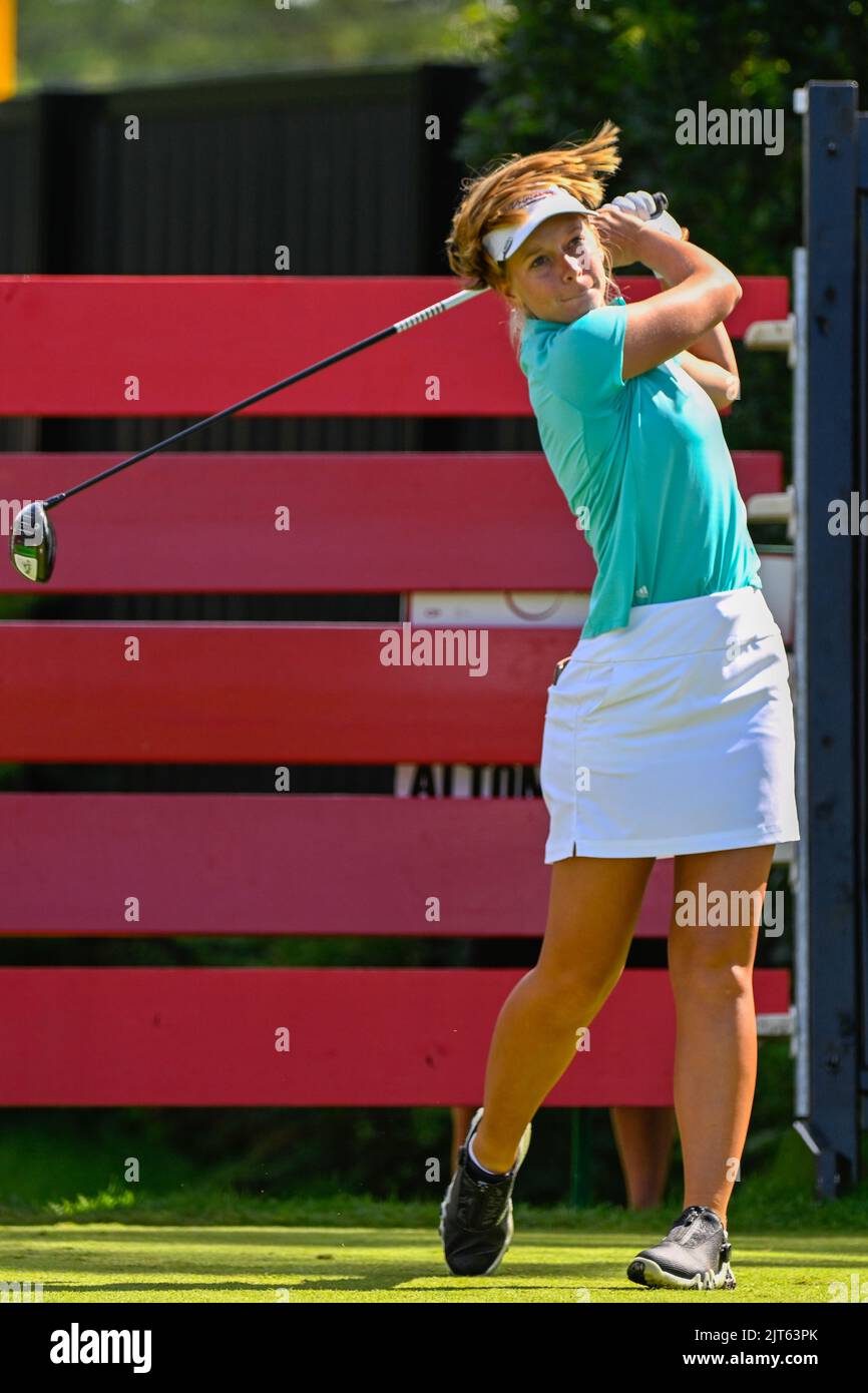 OTTAWA, ON - AUGUST 27: Lauren Hartlage (USA) watches her tee shot on ...