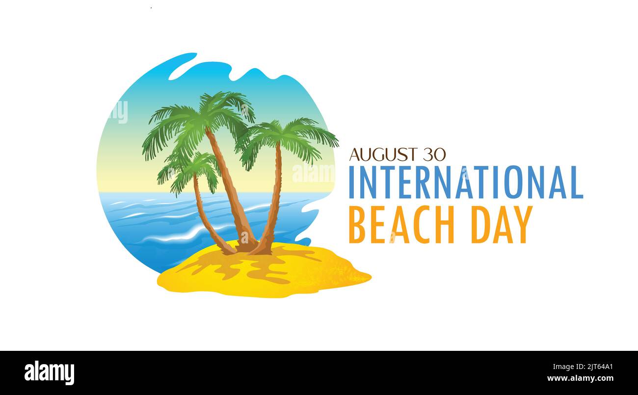 International Beach day - August 30 - beach day vector logos, beach ...