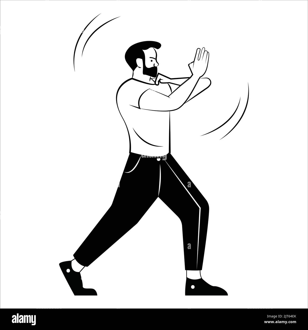 A fighter man practicing shots - vector clipart Stock Vector Image ...