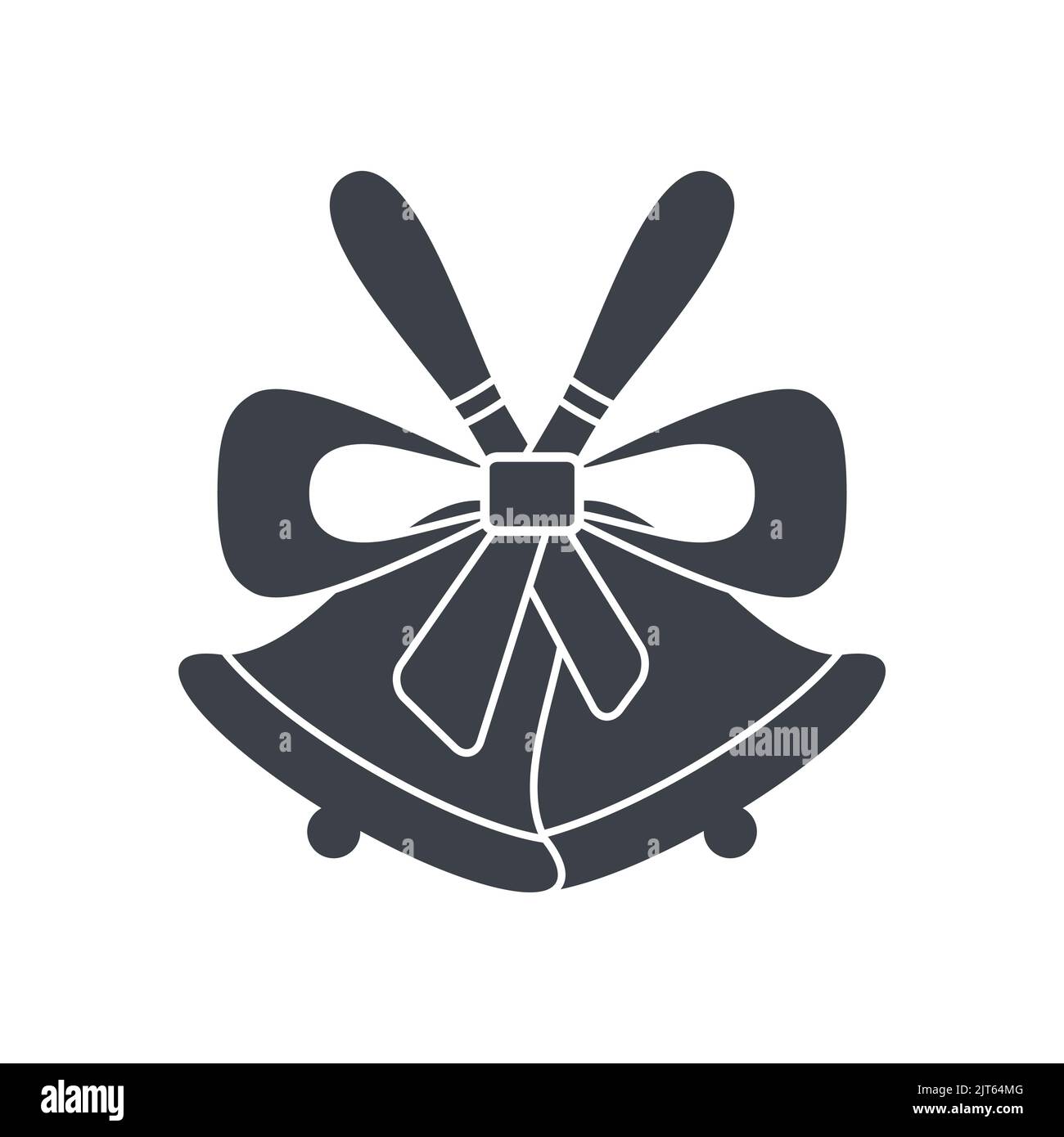 Decorative Christmas Ribbon Bells icon - handbell sign Stock Vector ...