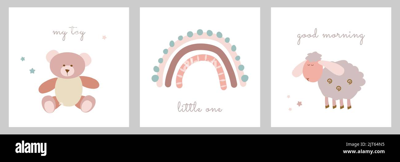 Cute postcards set Stock Vector Image & Art - Alamy