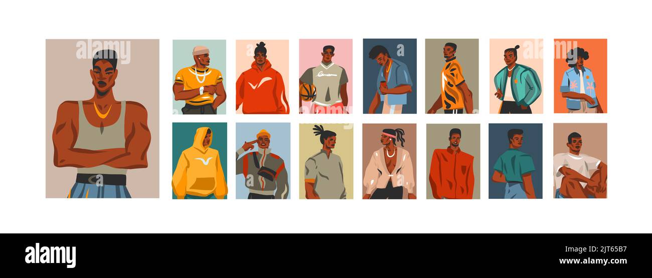 Hand drawn vector abstract graphic illustrations collection set with ...