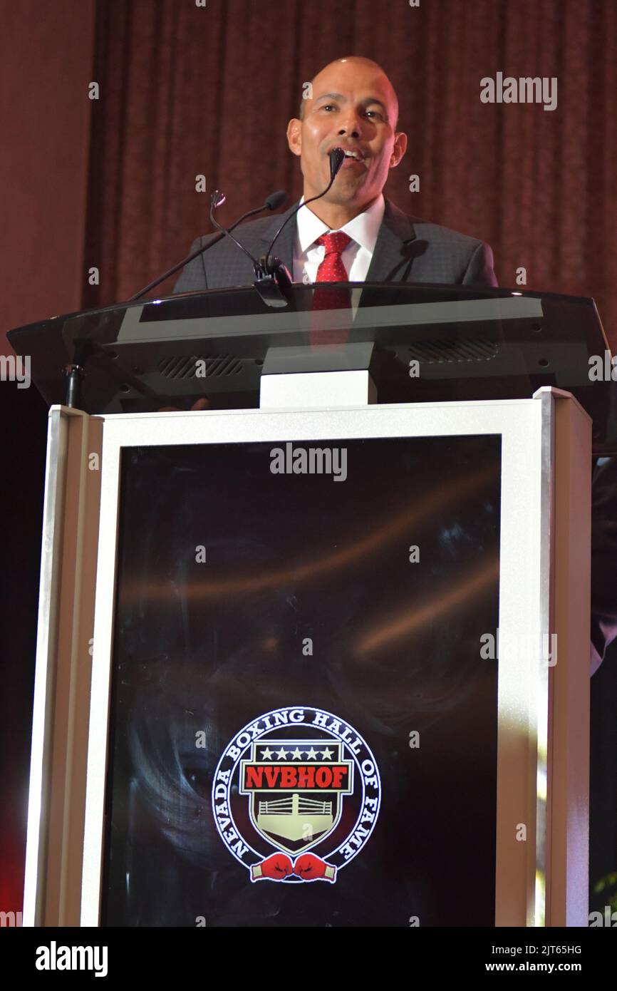 Las Vegas, NV, USA. 27th Aug, 2022. Jose Luis Castillo speaking at the ...