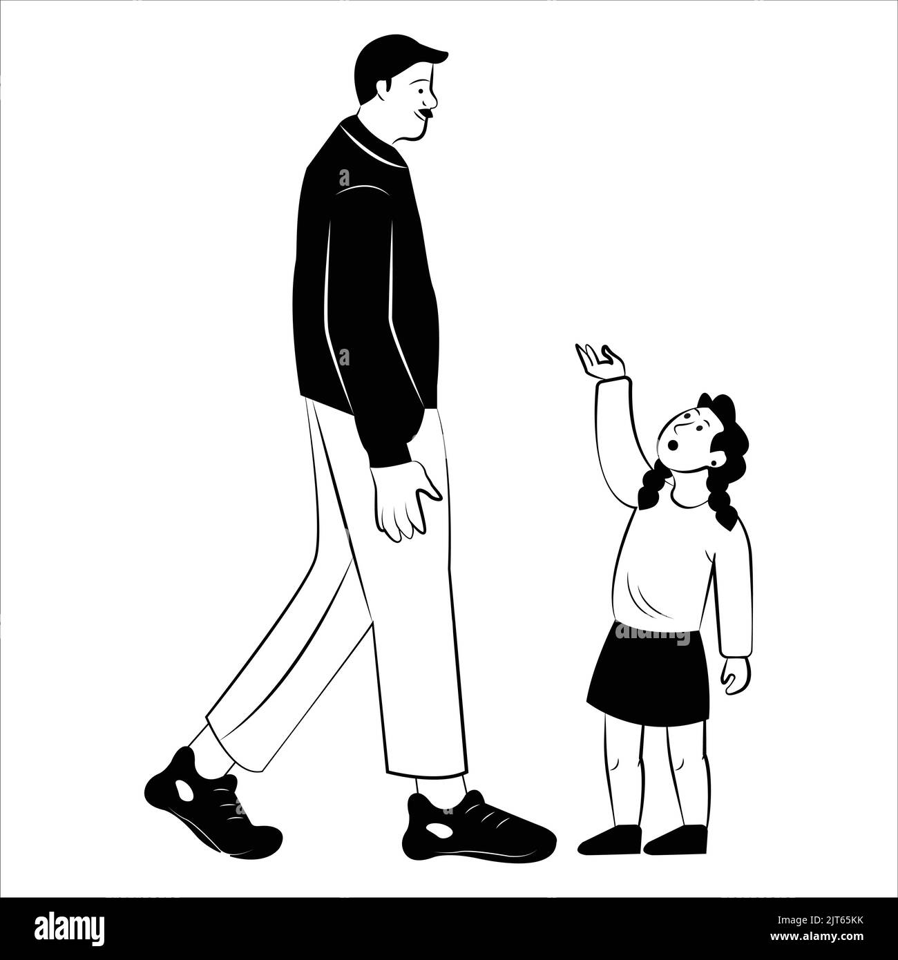 Father and daughter vector illustration - vector clipart Stock Vector ...