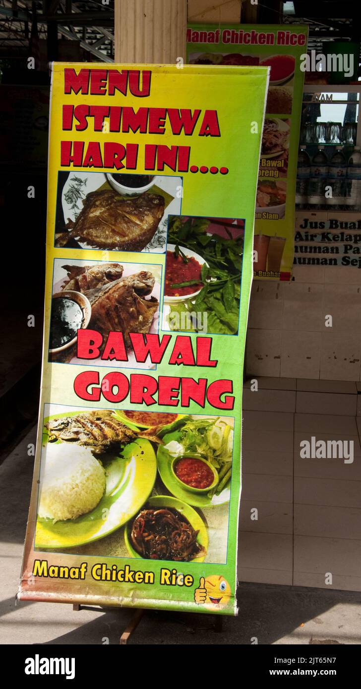 Sign for Roadside food stall, Batu Ferringhi, Penang, Malaysia, Asia ...