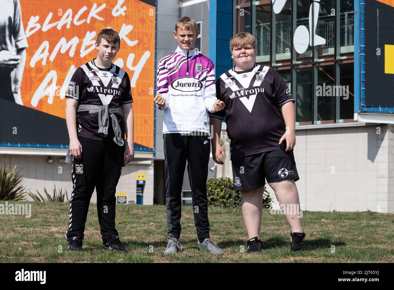 Three keen Hull FC supporters arrive to The MKM Stadium early to see ...