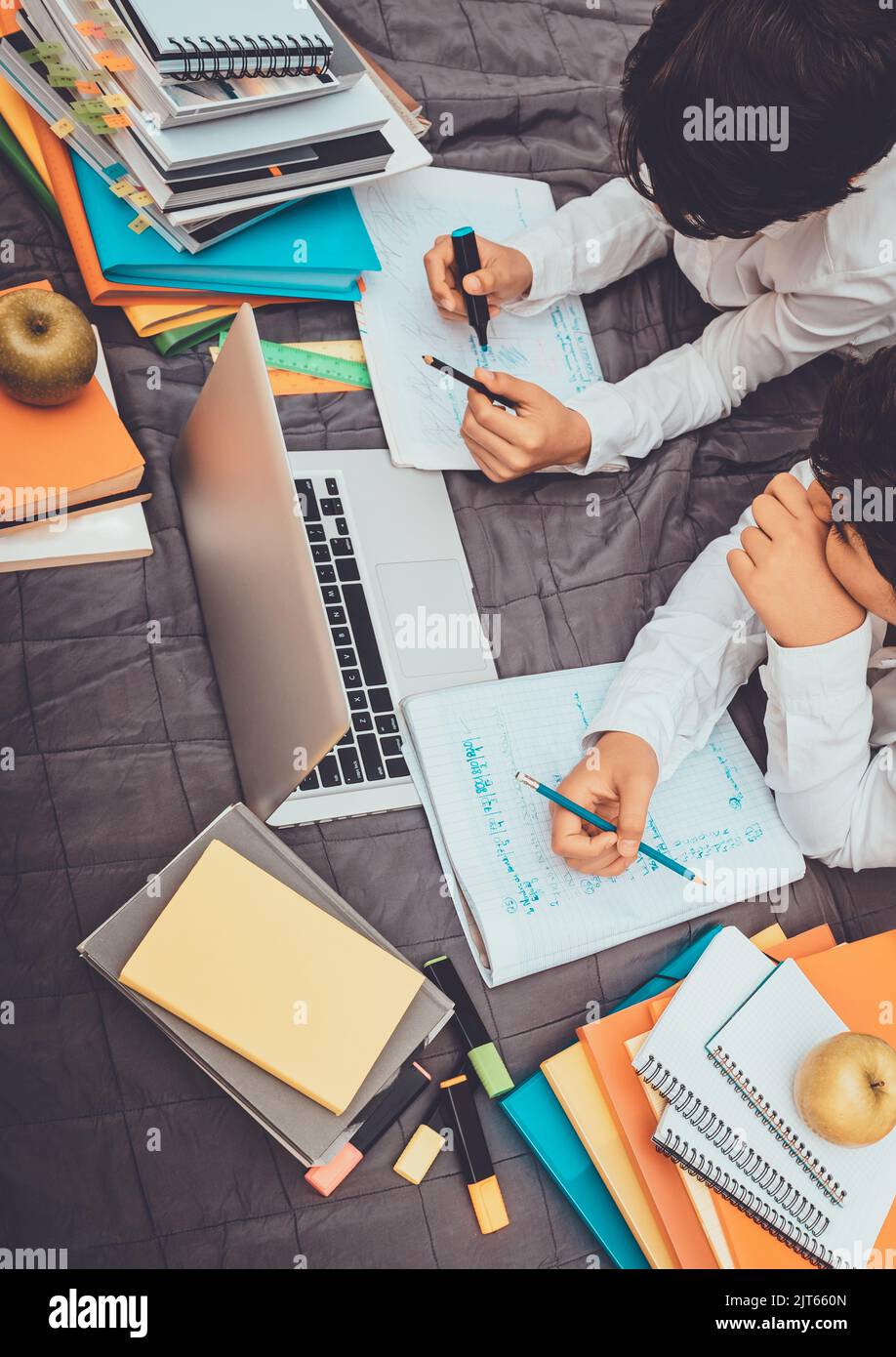 Happy pre teen boy studying hi-res stock photography and images - Alamy